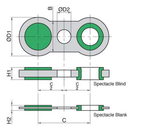 GA DRAWING SPECTACLE BLIND — PTFE Lined Pipes and TEFLON Lined ...